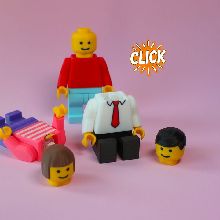 3D Printable Brick Figures Fidget Clicker by Clickify 3D